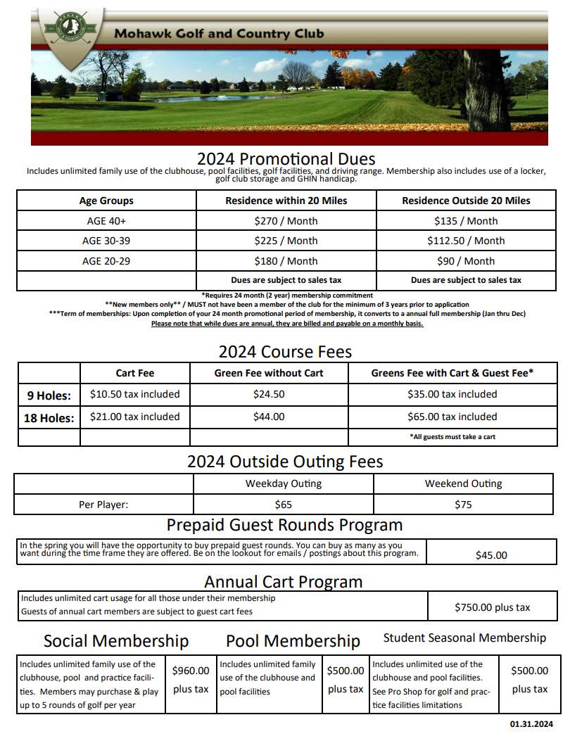 Membership - Mohawk Golf Country Club